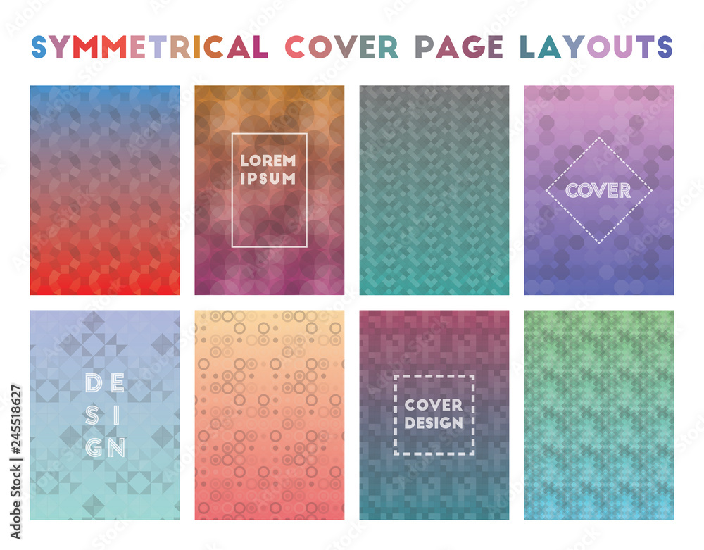 Symmetrical Cover Page Layouts. Adorable geometric patterns ...