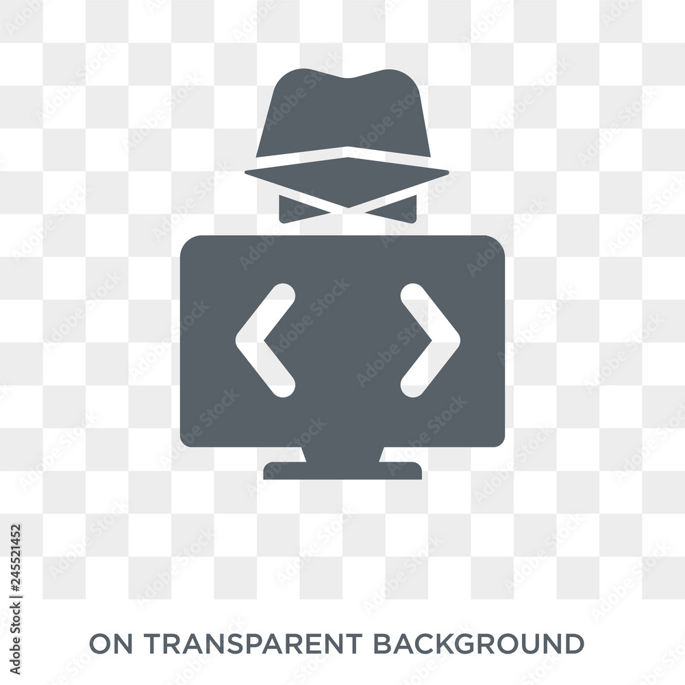 Hacker icon. Trendy flat vector Hacker icon on transparent background from Internet Security and ...
