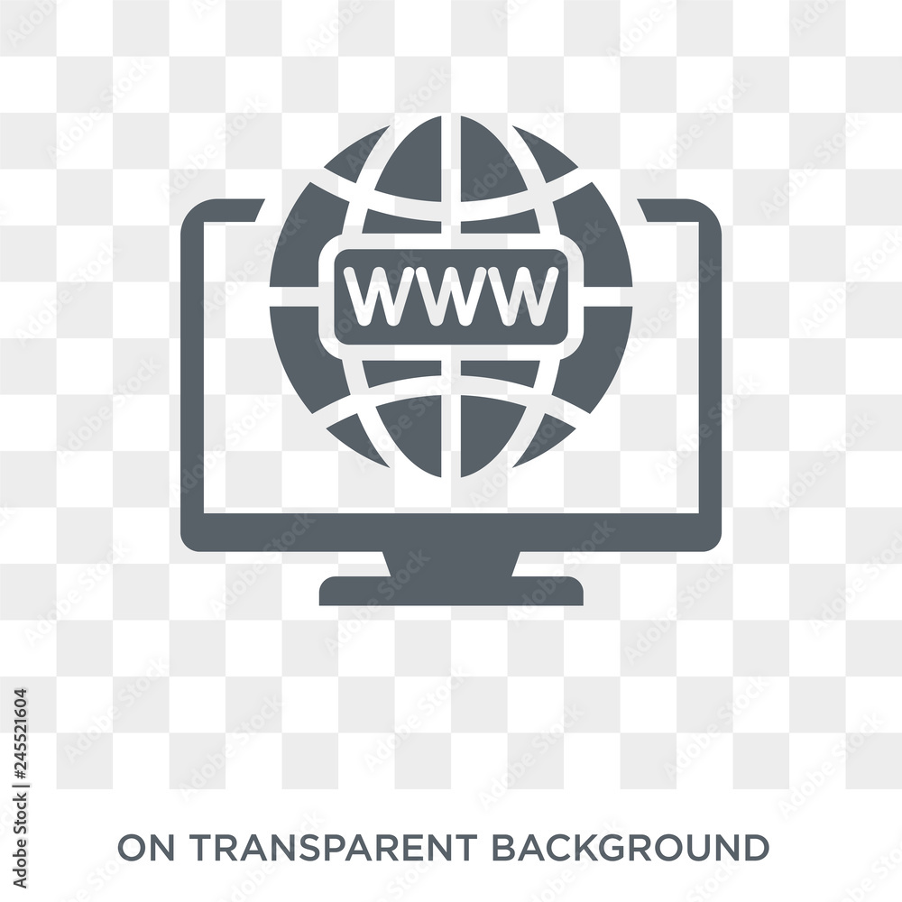 domain icon. Trendy flat vector domain icon on transparent background ...