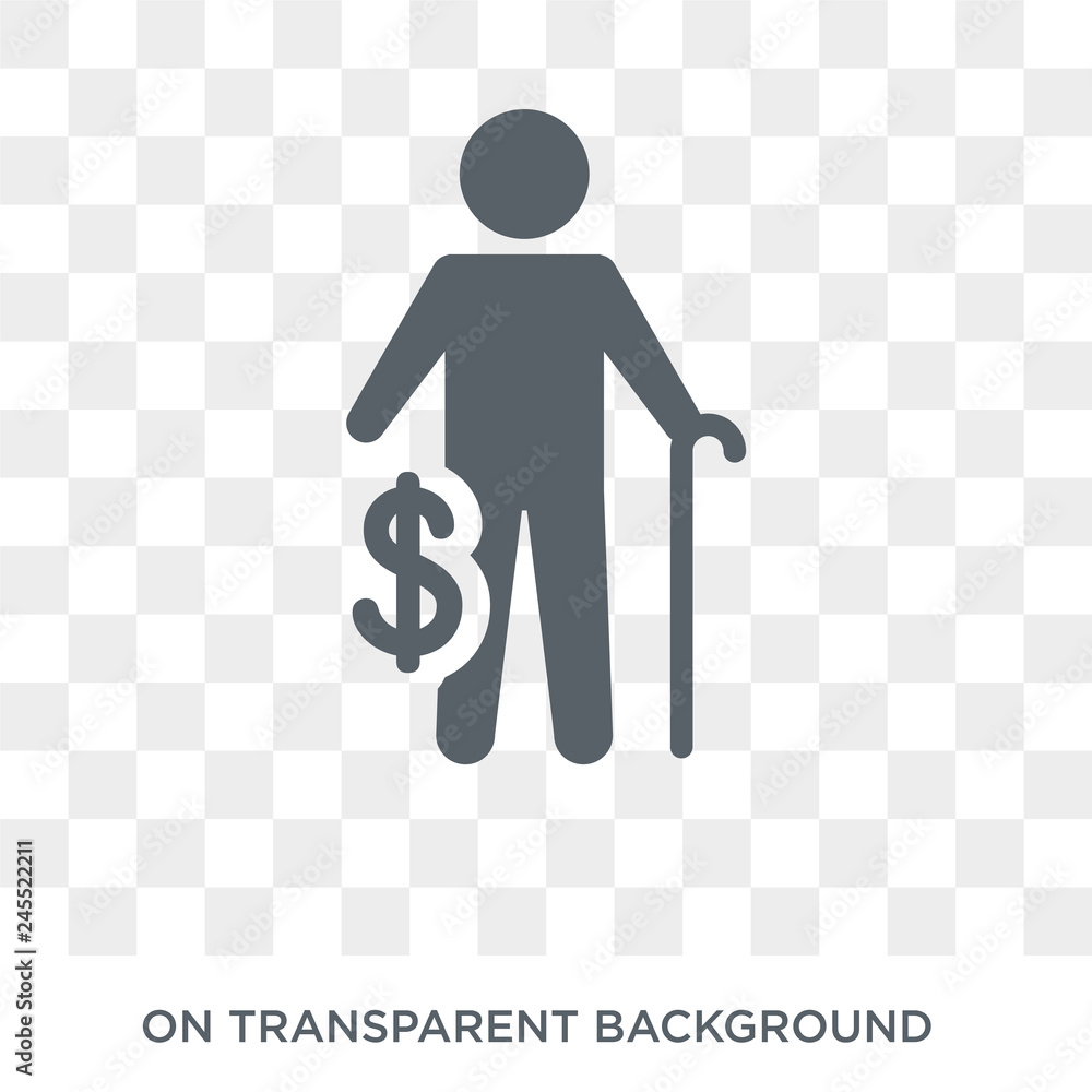 Retirement icon. Trendy flat vector Retirement icon on transparent ...