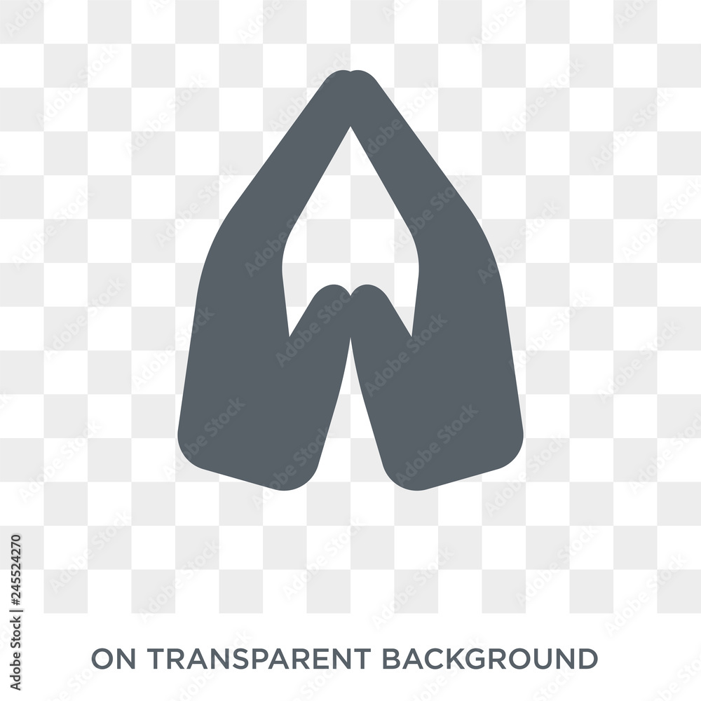 Namaste icon. Trendy flat vector Namaste icon on transparent background ...