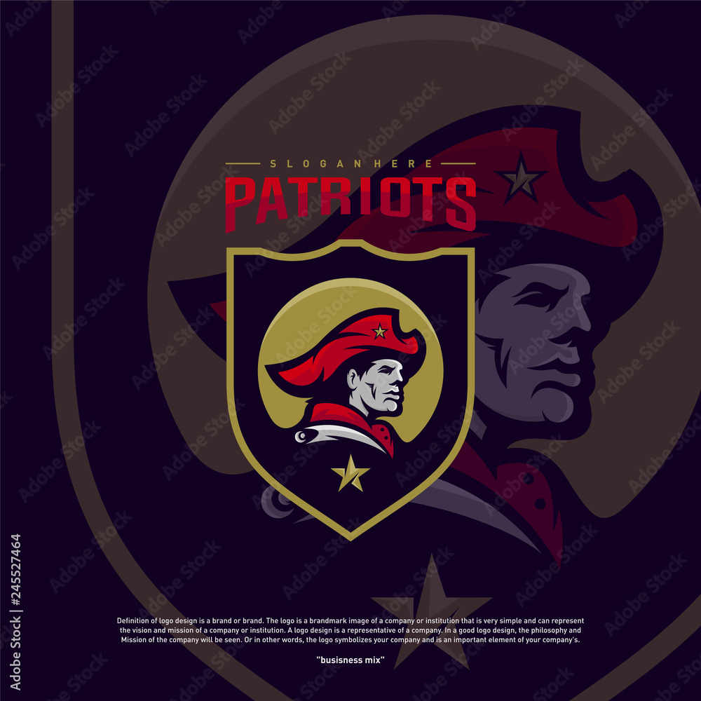 Patriots Logo Design Vector. Head Patriots Logo Design Template ...