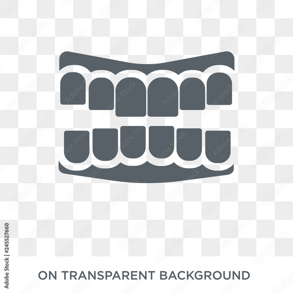 Human Teeth icon. Trendy flat vector Human Teeth icon on transparent ...