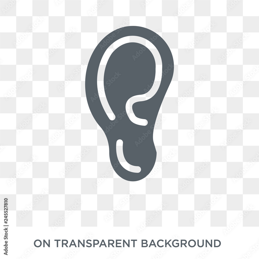 Human Ear icon. Trendy flat vector Human Ear icon on transparent ...
