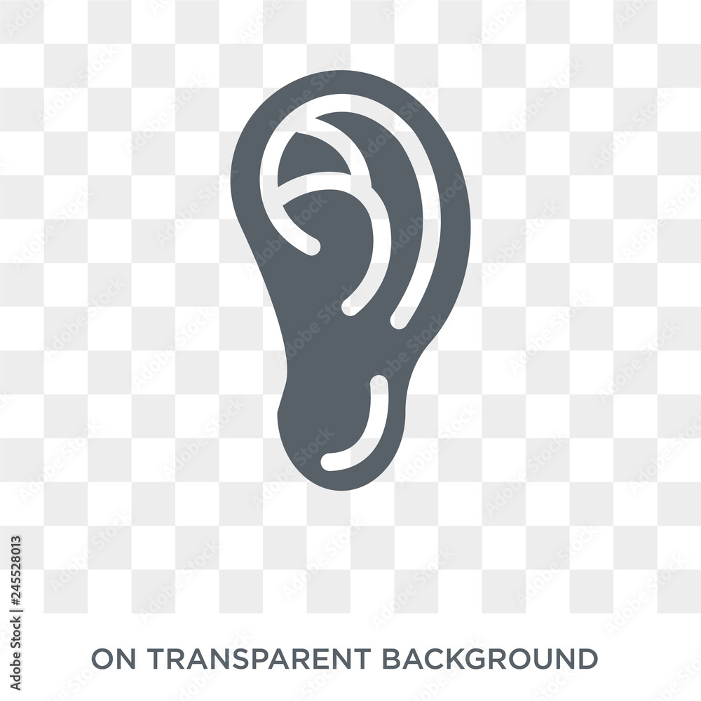 Ear lobe side view icon. Trendy flat vector Ear lobe side view icon on ...