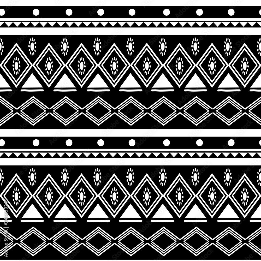 Tribal Print Background Black And White