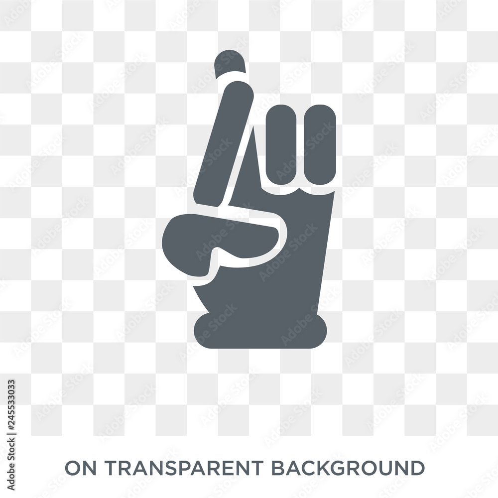 cross finger, Luck icon. Trendy flat vector cross finger, Luck icon on ...