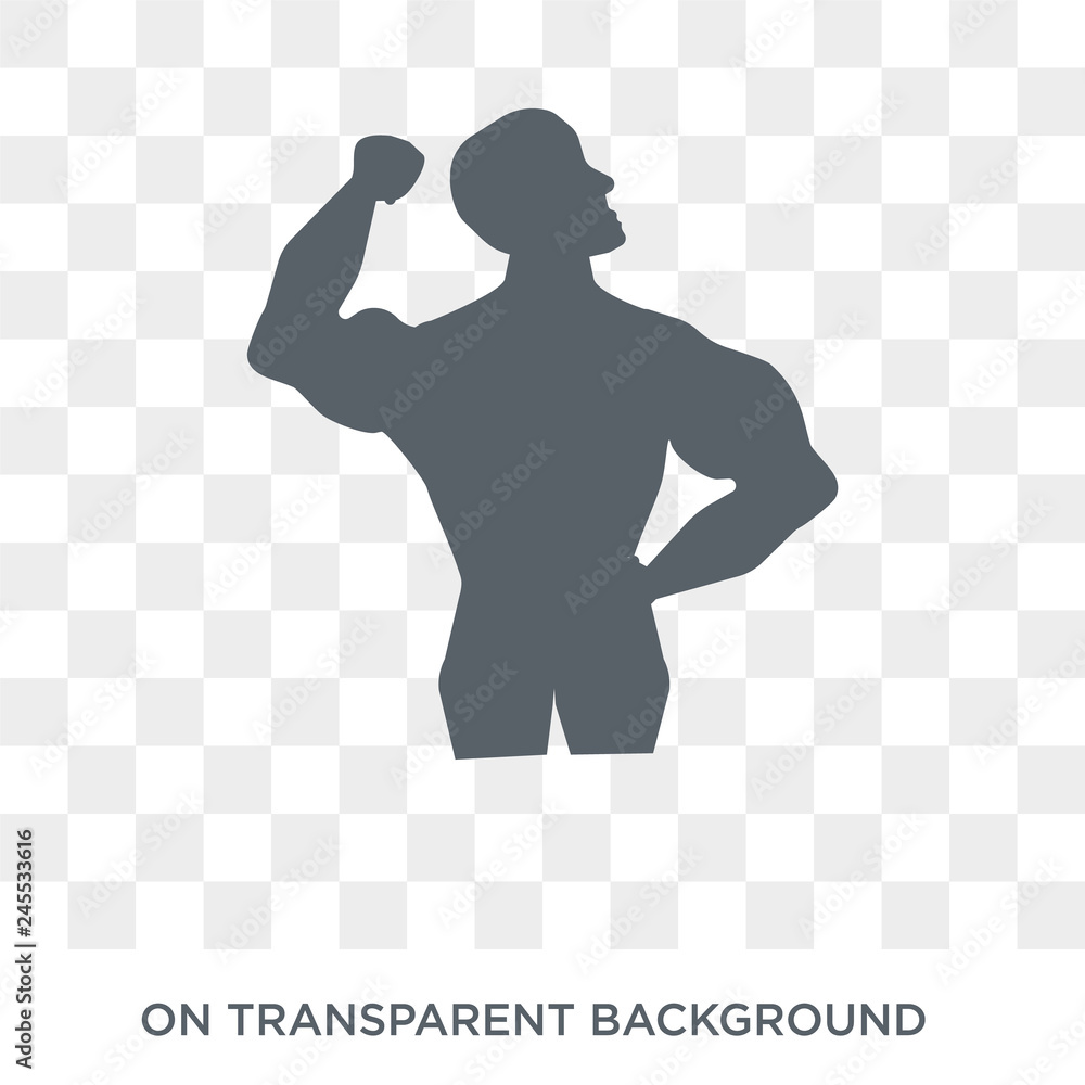 Muscles icon. Trendy flat vector Muscles icon on transparent background ...