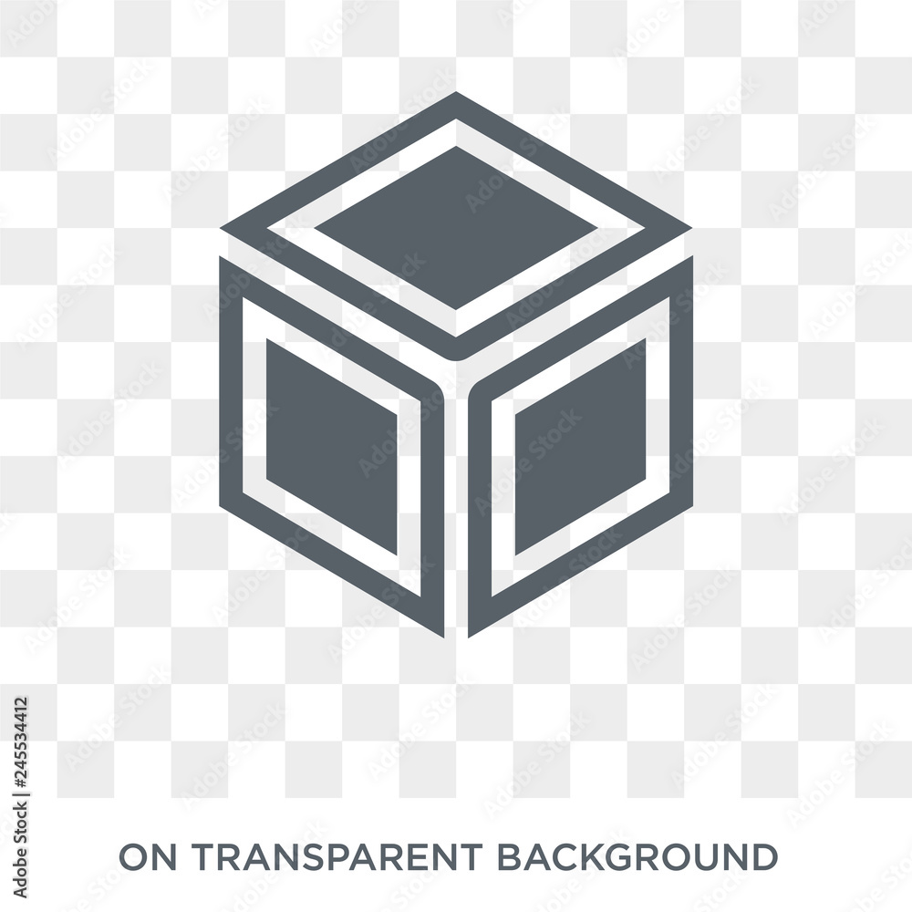 Side to side of a cube icon. Side to side of a cube design concept from ...