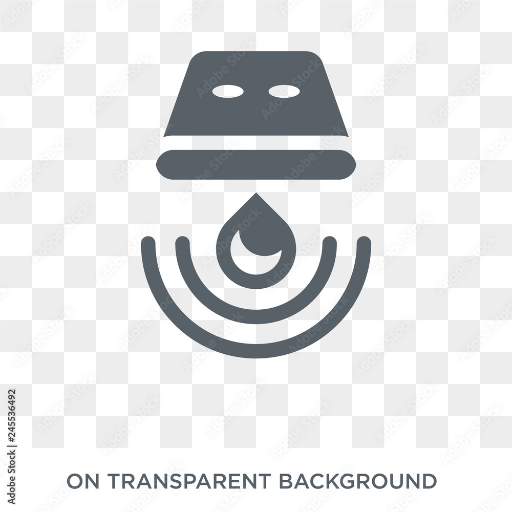 water sensor icon. Trendy flat vector water sensor icon on transparent ...