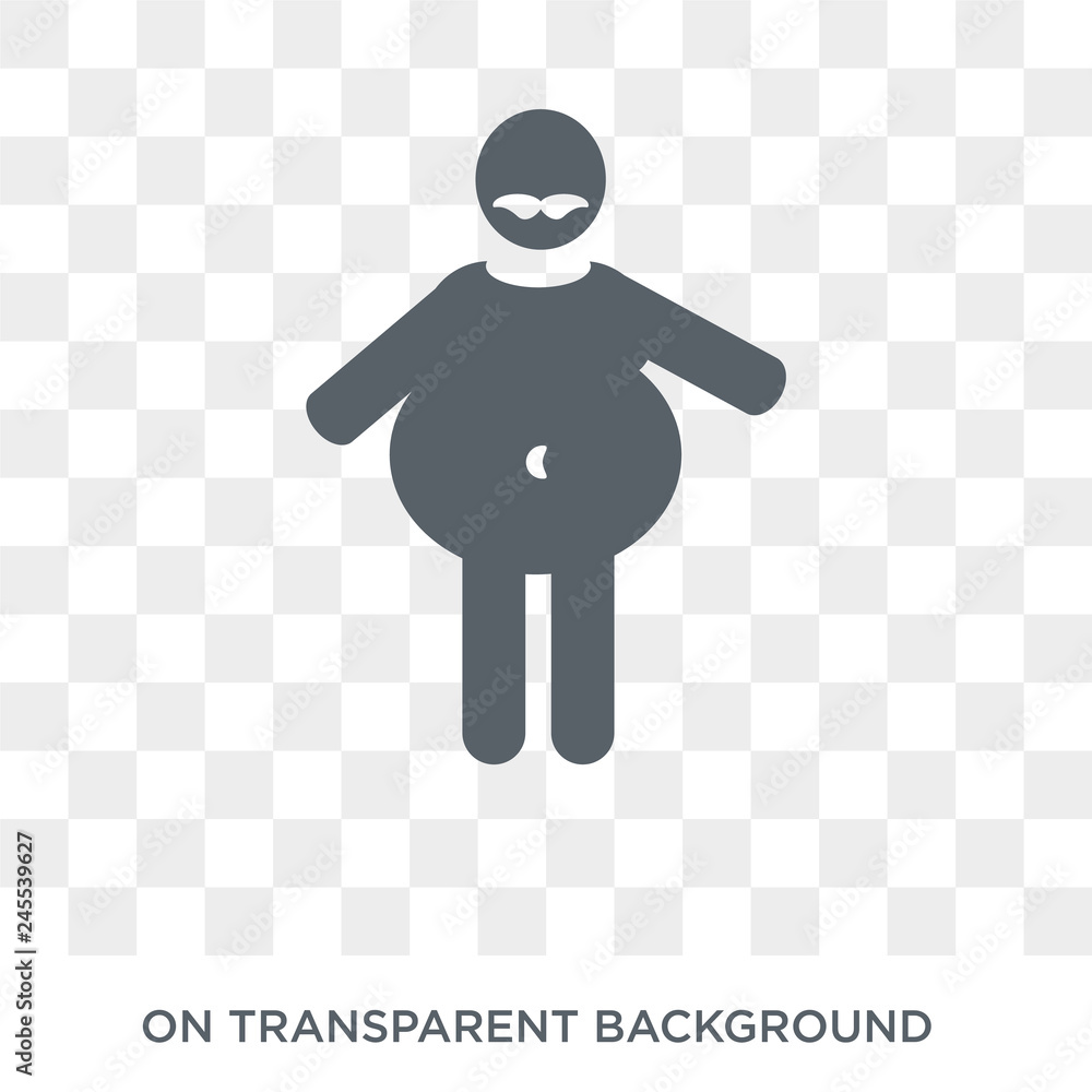 fat human icon. Trendy flat vector fat human icon on transparent ...