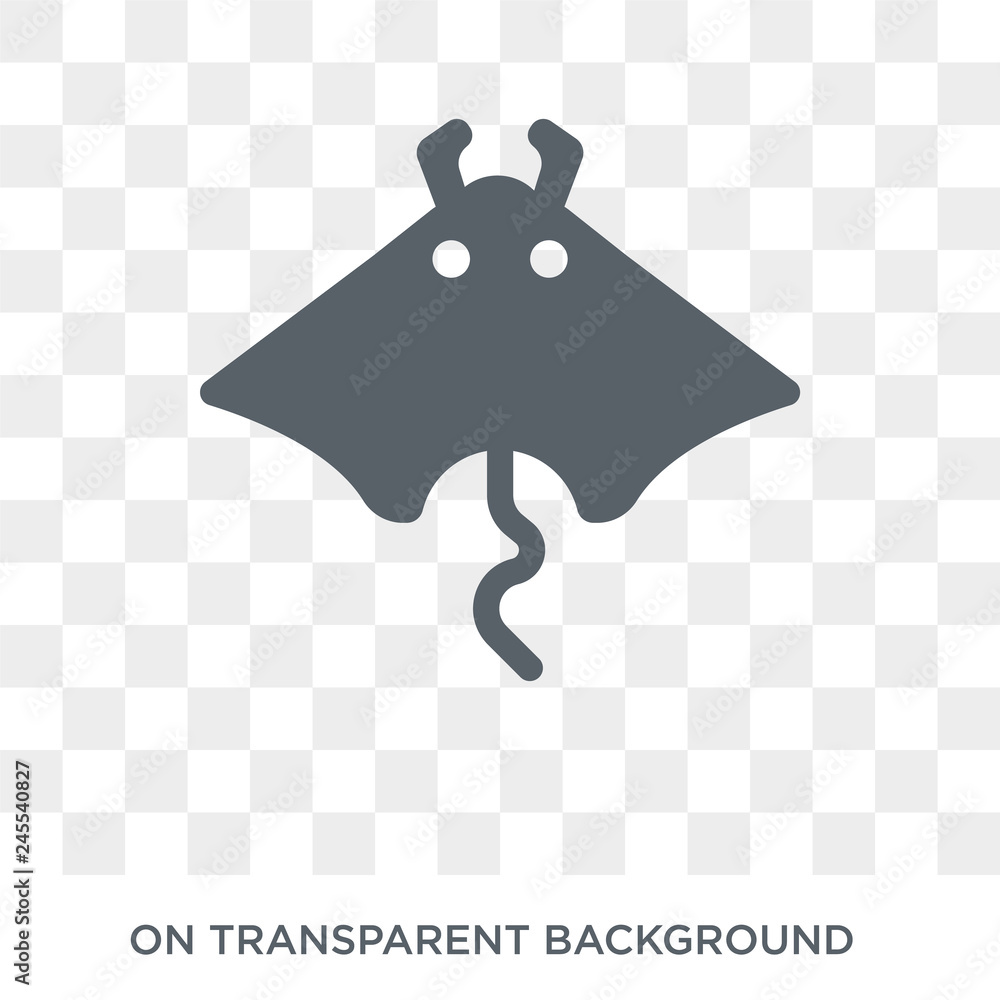 Manta ray icon. Trendy flat vector Manta ray icon on transparent ...
