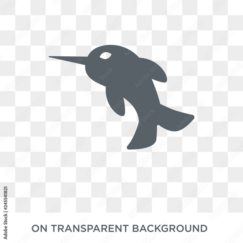 Narwhal icon. Trendy flat vector Narwhal icon on transparent background ...