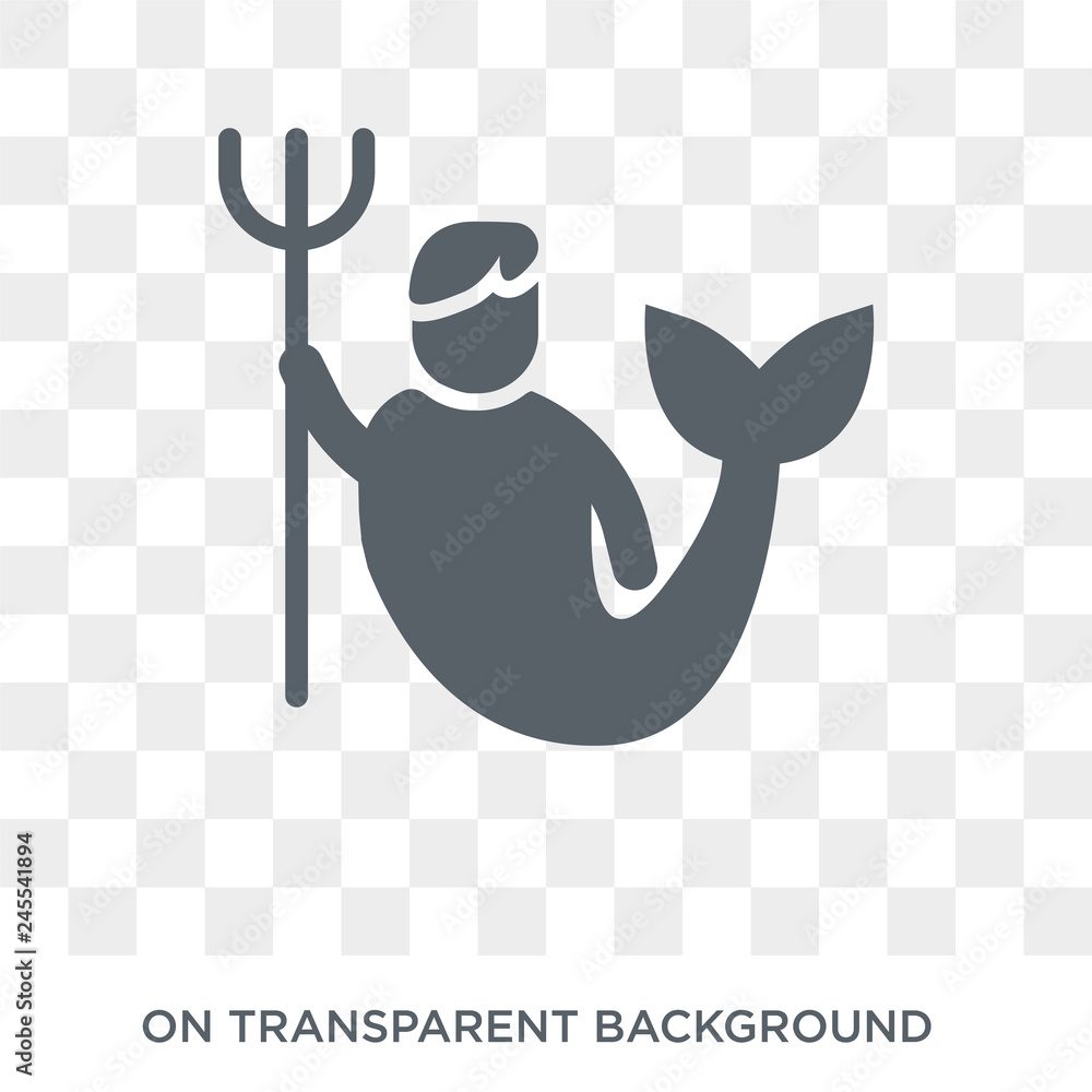 Merman icon. Trendy flat vector Merman icon on transparent background ...