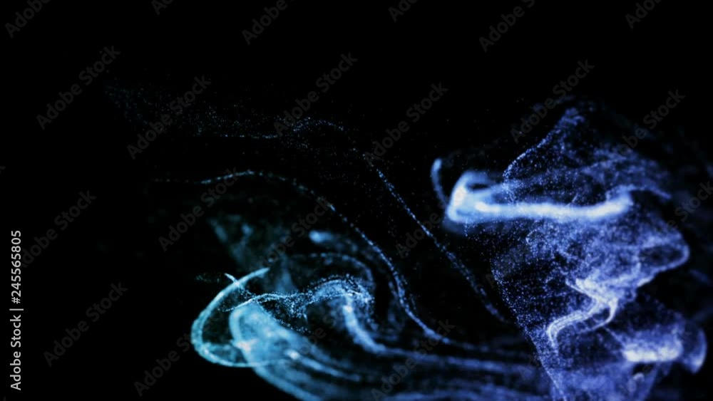 4k background, animation of complex particles simulation advection with ...