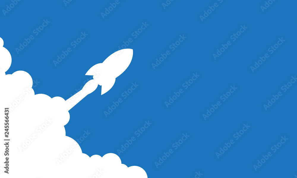 Rocket Vector and illustration flying rocket.Space travel to the moon ...