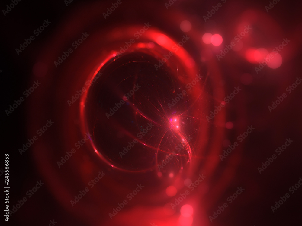 Red Glowing Mysterious Wormhole, Abstract Illustration - Plasma Ring ...