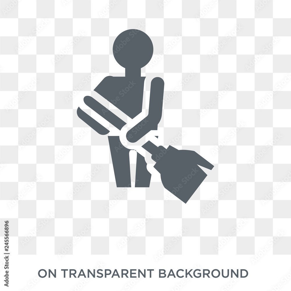 Sweeping icon. Trendy flat vector Sweeping icon on transparent ...