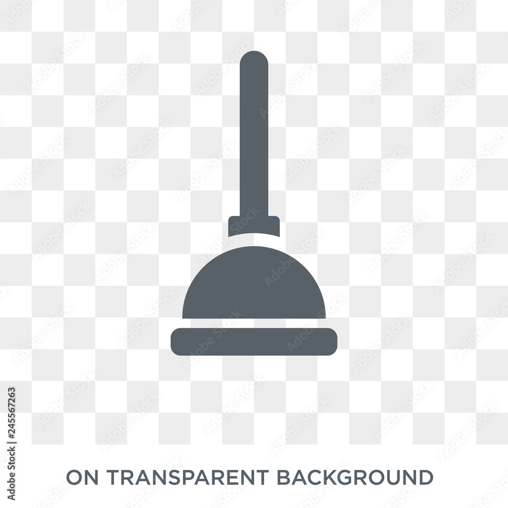 Plunger icon. Trendy flat vector Plunger icon on transparent background ...