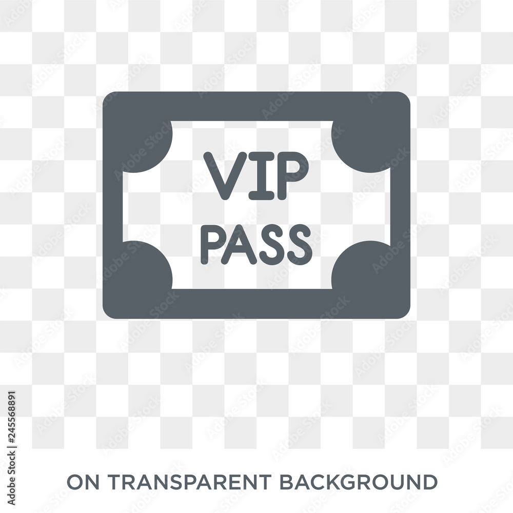 Vip pass icon. Trendy flat vector Vip pass icon on transparent ...