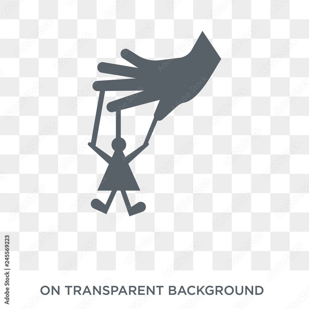 Puppet icon. Trendy flat vector Puppet icon on transparent background ...