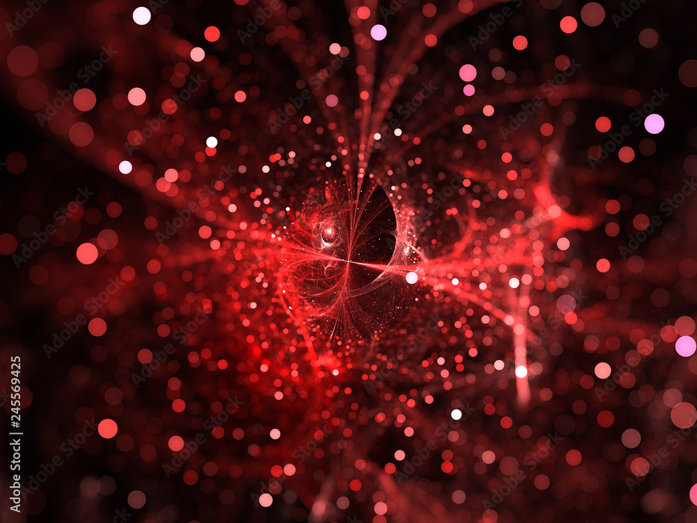 Abstract Illustration - Particle Collision, space warp, Explosion of ...