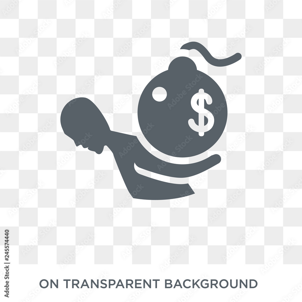 Debt icon. Trendy flat vector Debt icon on transparent background from ...