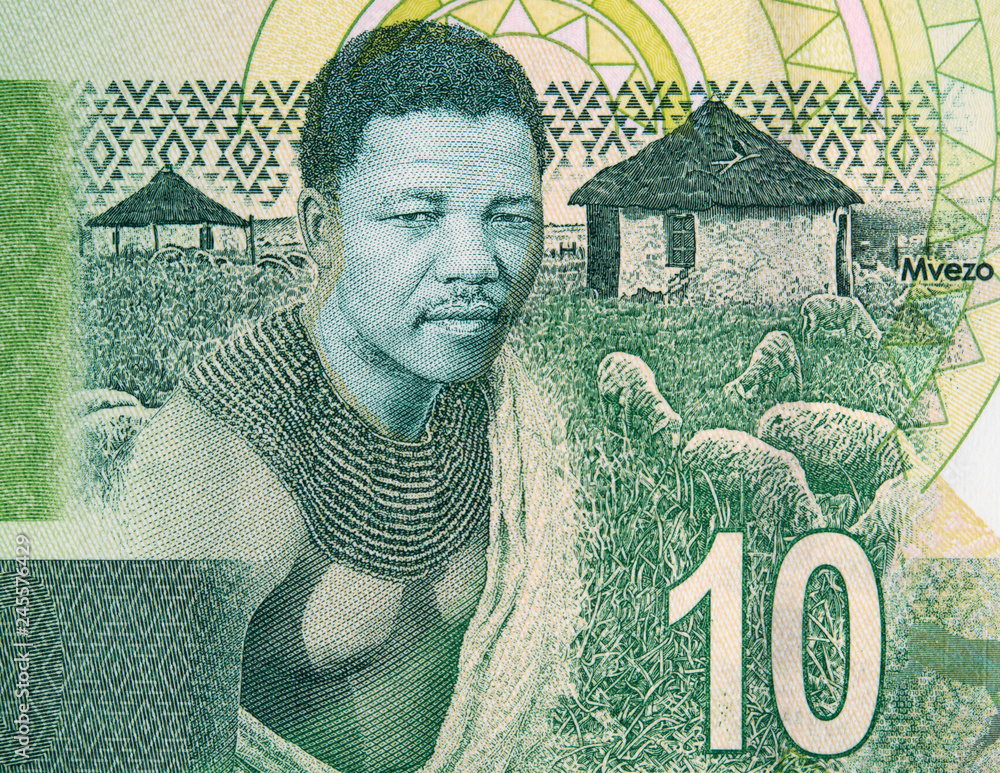 Young Nelson Mandela and his birthplace of Mvezo on South Africa 10 ...