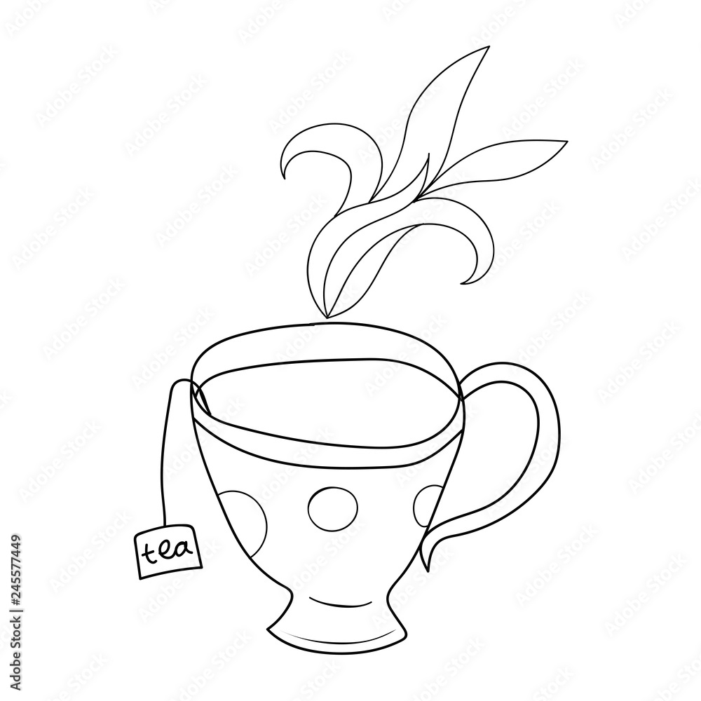 White Tea Cup Cartoon