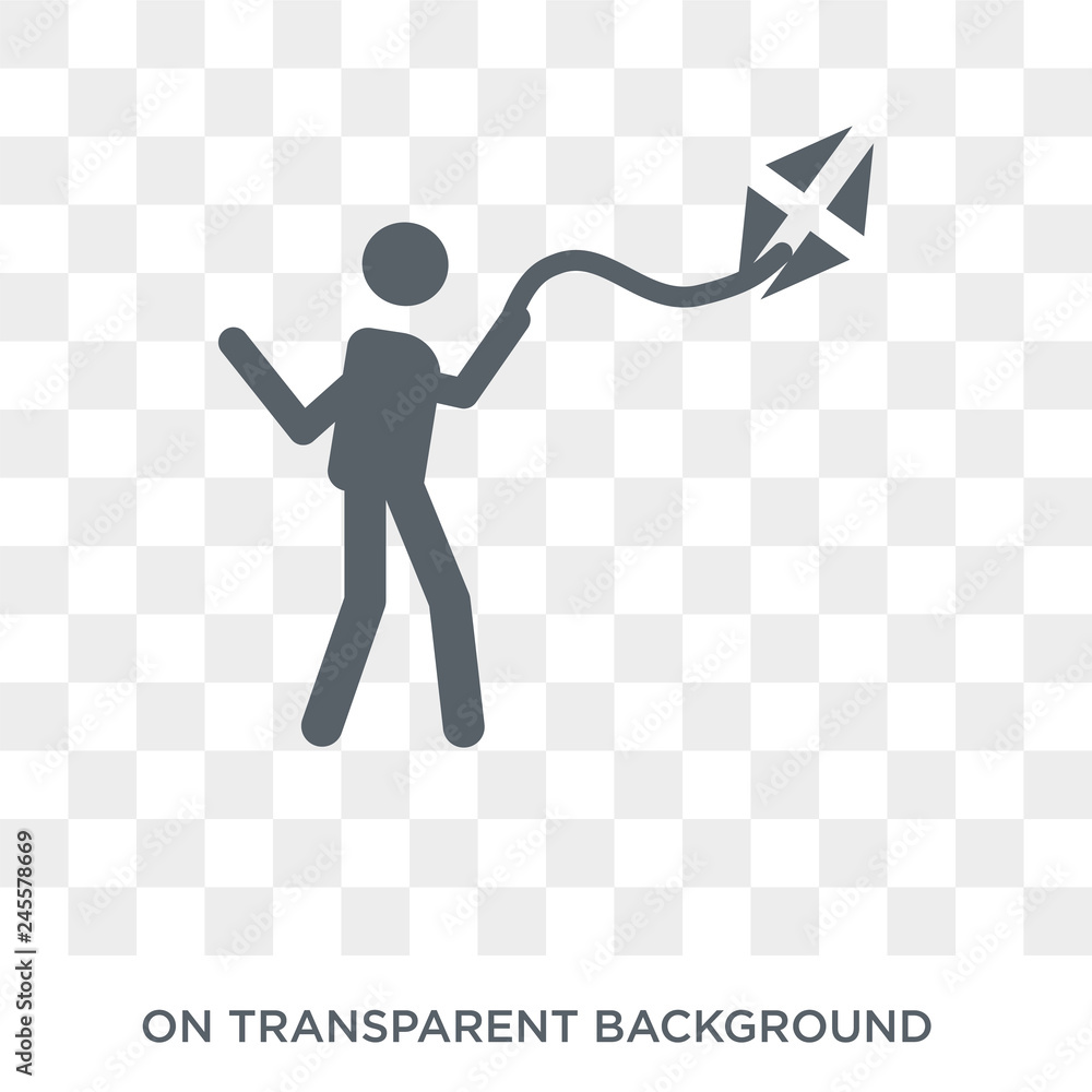 flying a kite icon. Trendy flat vector flying a kite icon on ...