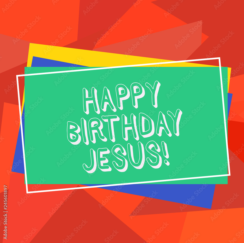 Text sign showing Happy Birthday Jesus. Conceptual photo Celebrating ...