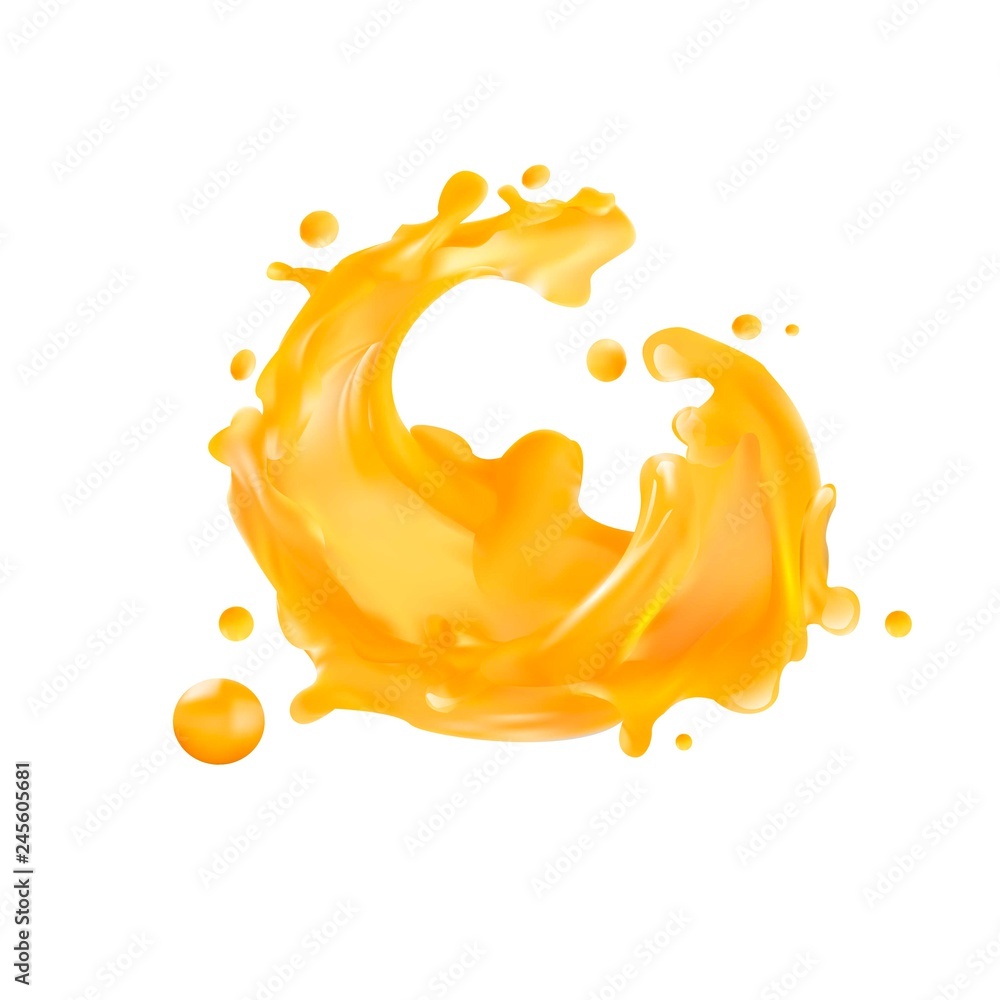 Juice splash. Vector illustration. Stock Vector | Adobe Stock