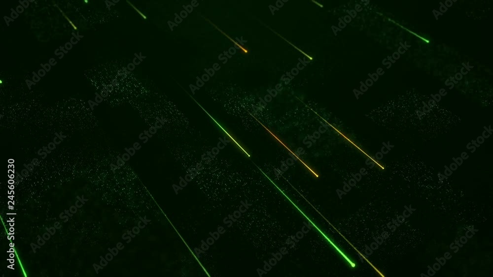 Vidéo Stock Technological background with flying glowing lines and ...