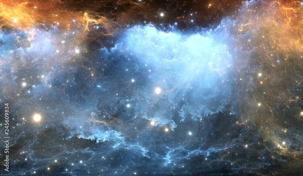 Glowing space nebula and stars in deep space Stock Illustration | Adobe ...