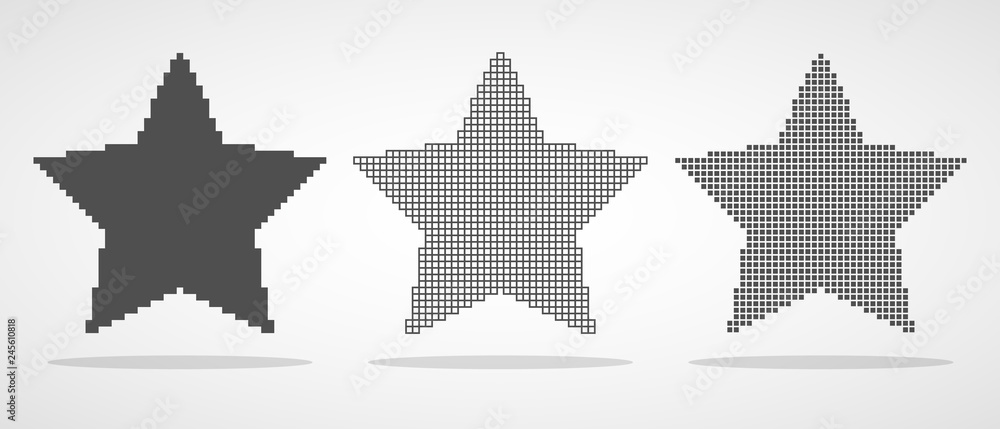 Pixel art design of a Star icon. Vector illustration. Stock Vector ...