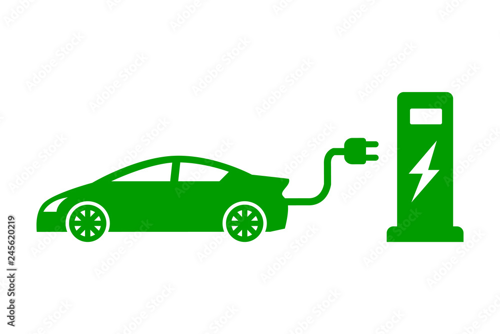 Electrical charging station symbol, electric car. Electric vehicle ...