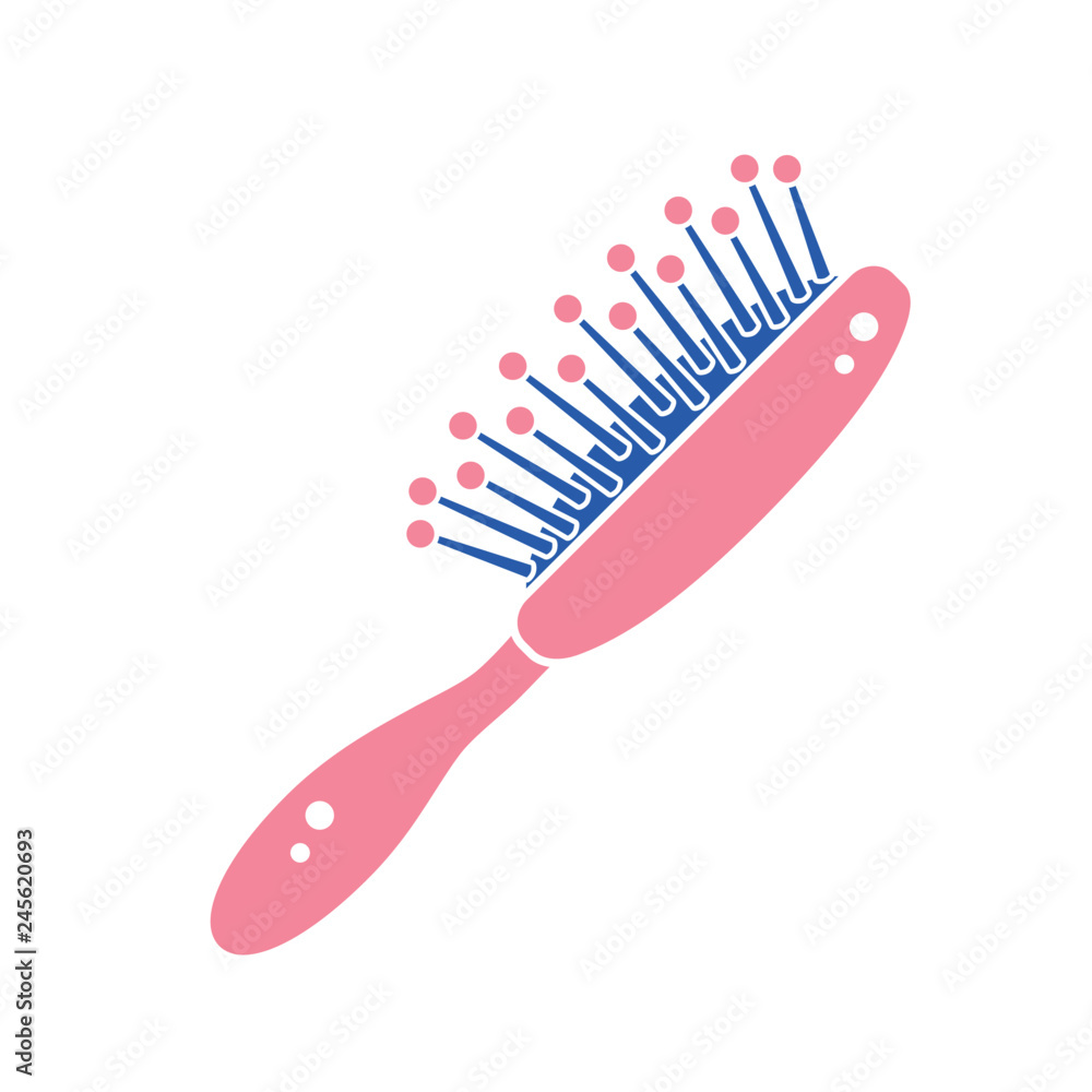 Pink hair brush or comb vector icon isolated Stock Vector | Adobe Stock