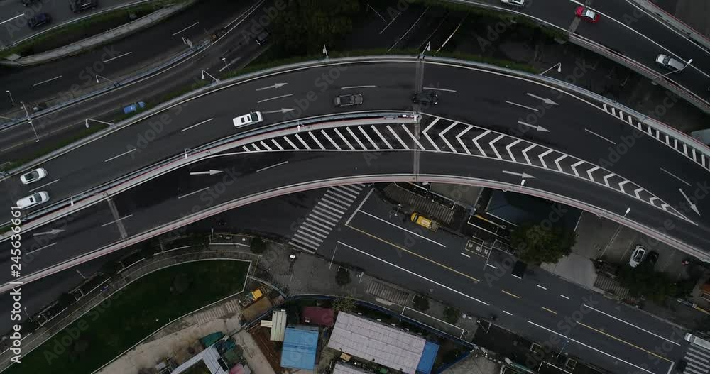 Aerial view of Nanpu Bridge Nanpu Bridge Approach Bridge in Shanghai ...
