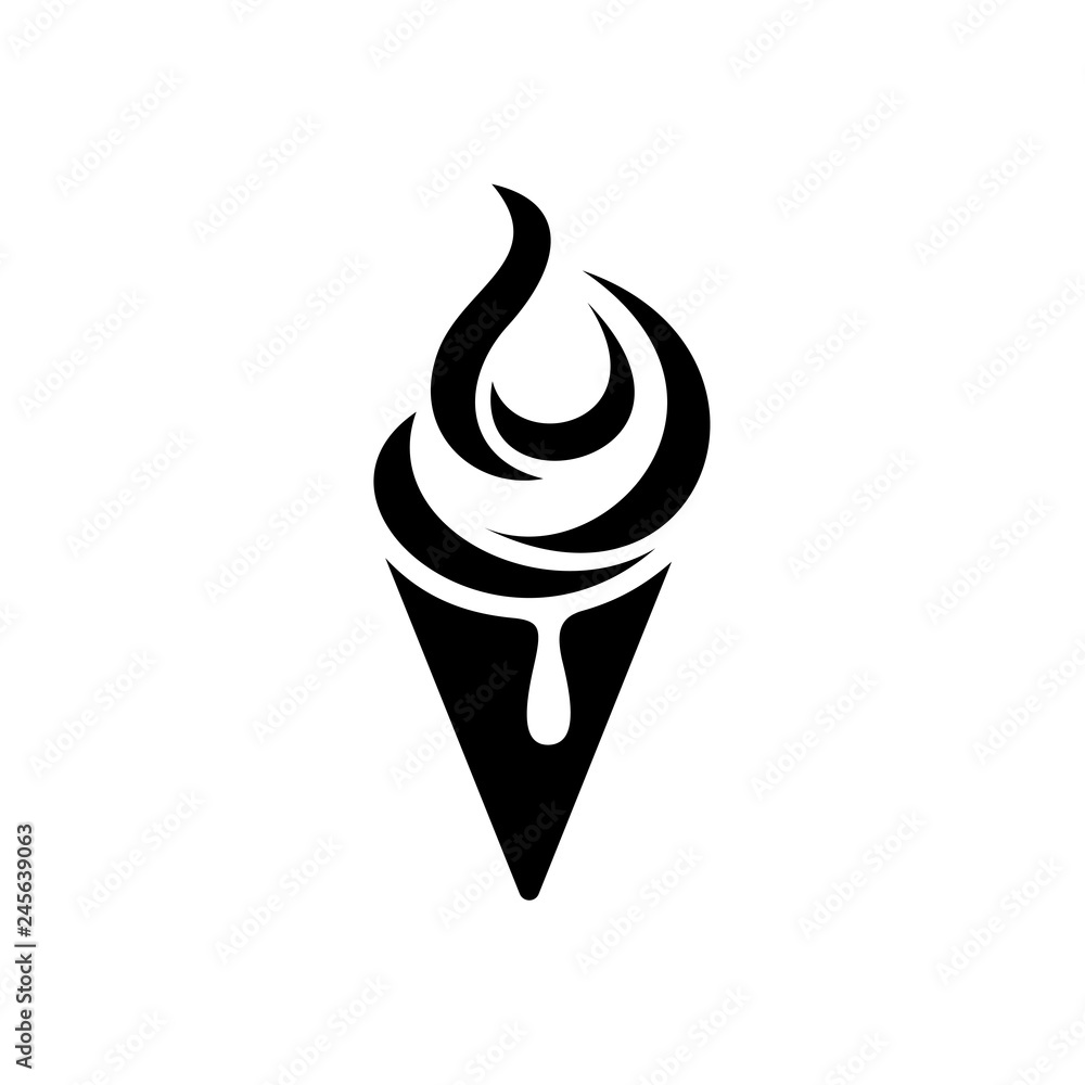 Simple Ice Cream Logo Stock Vector | Adobe Stock