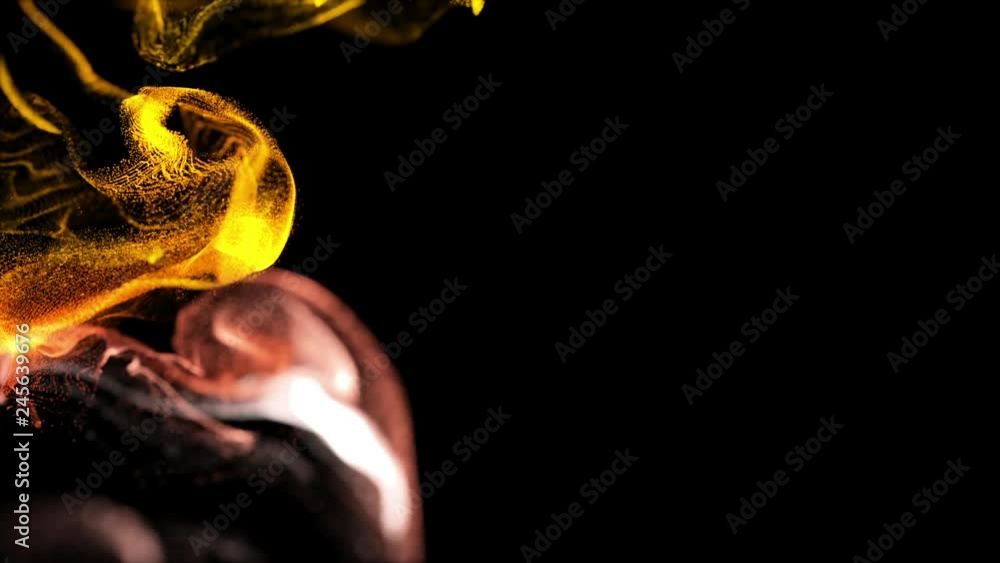 4k background, animation of complex particles simulation advection with ...