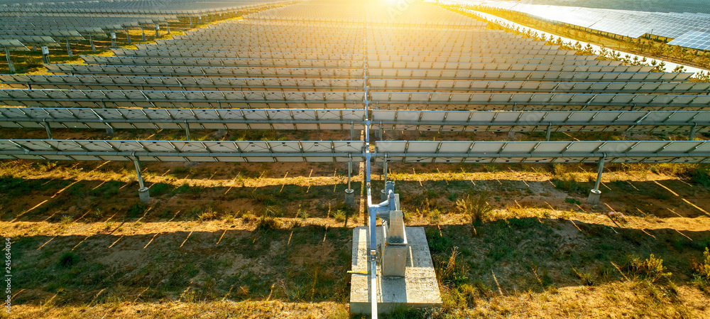 Photovoltaic automatic rotating shaft shooting Stock Photo | Adobe Stock