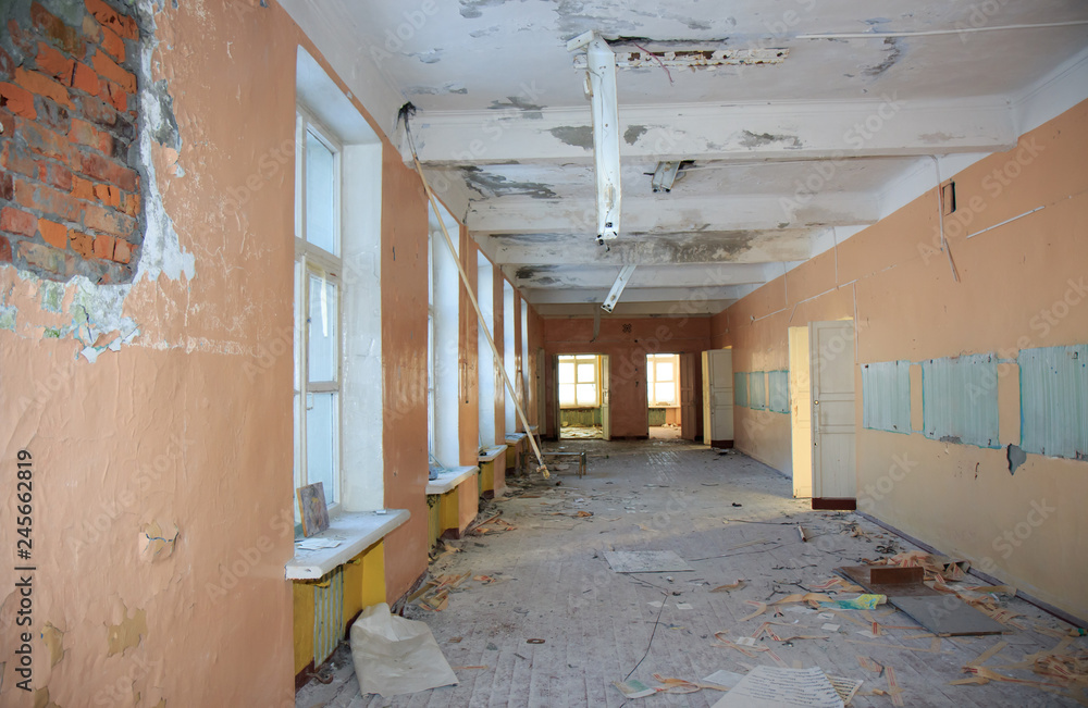 Old school building interiors inside, abandoned soviet union house ...