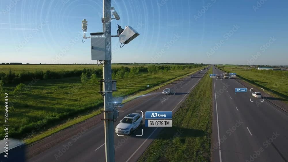 Video „Traffic speed radar tracking control illustration with ...