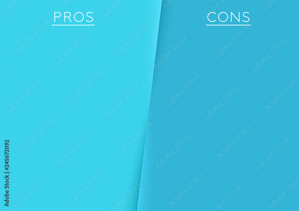 Pros and Cons Centre Divide Argument List Template Stock Vector | Adobe ...