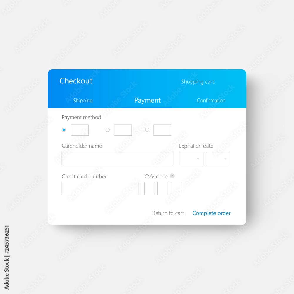 Checkout ui, payment form interface. Vector illustration Stock Vector ...
