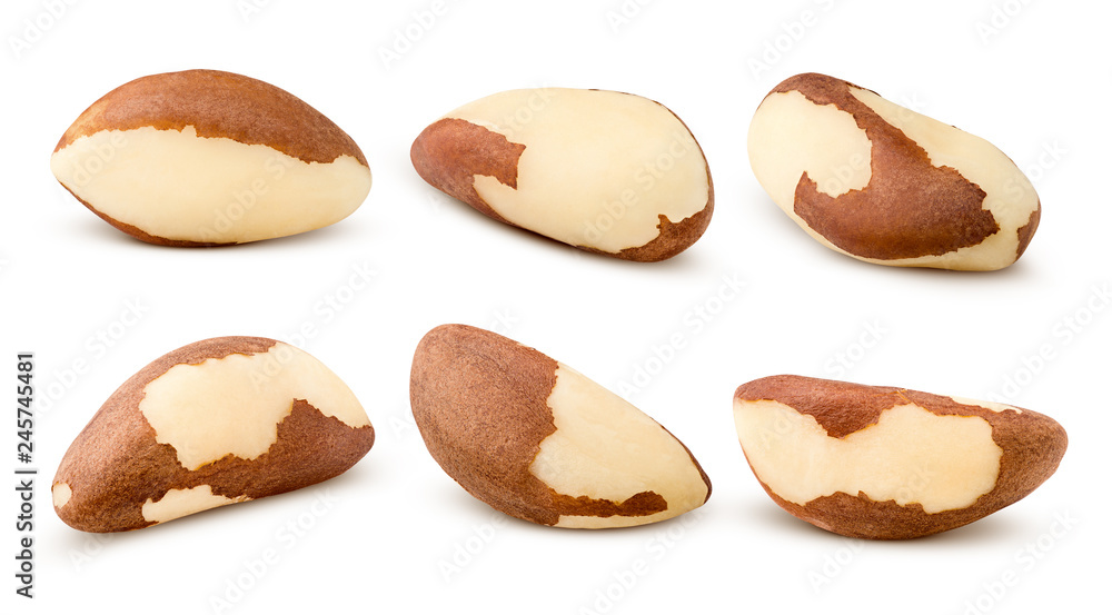 brazil nut, isolated on white background, clipping path, full depth of ...