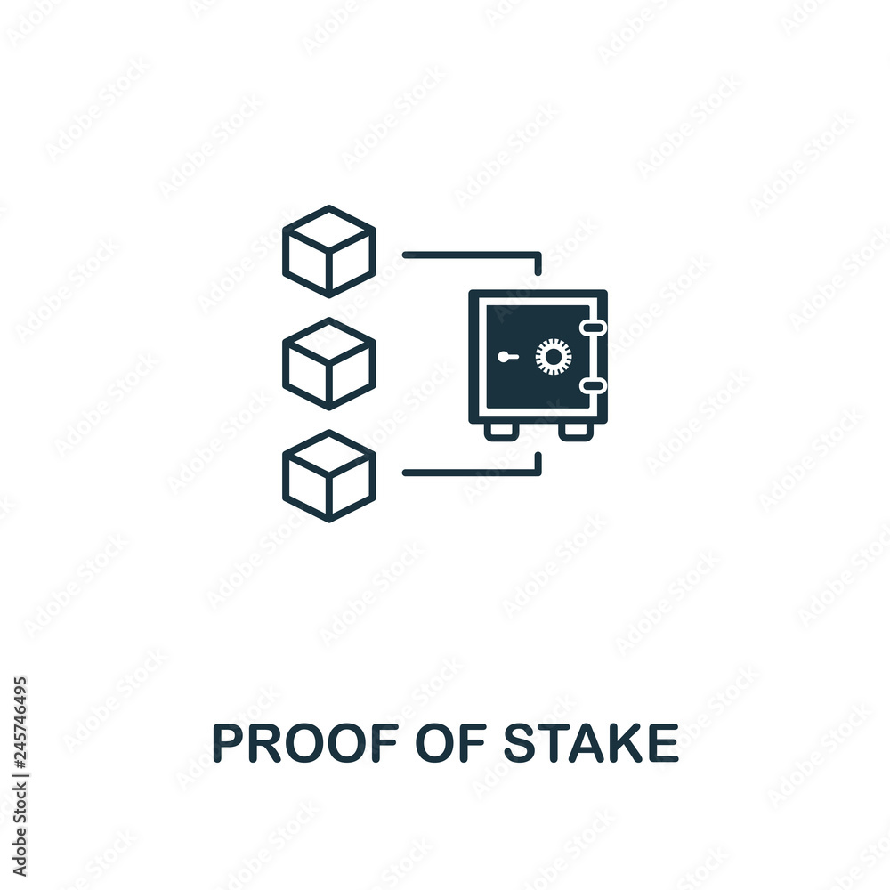 Proof Of Stake outline icon. Thin line style design from blockchain ...