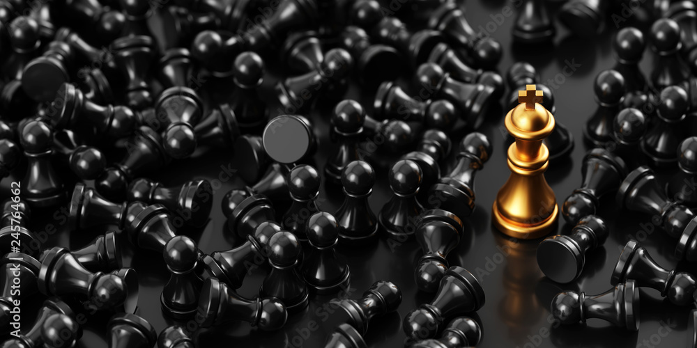 Infinite chess background, original 3d rendering. Leadership and role ...