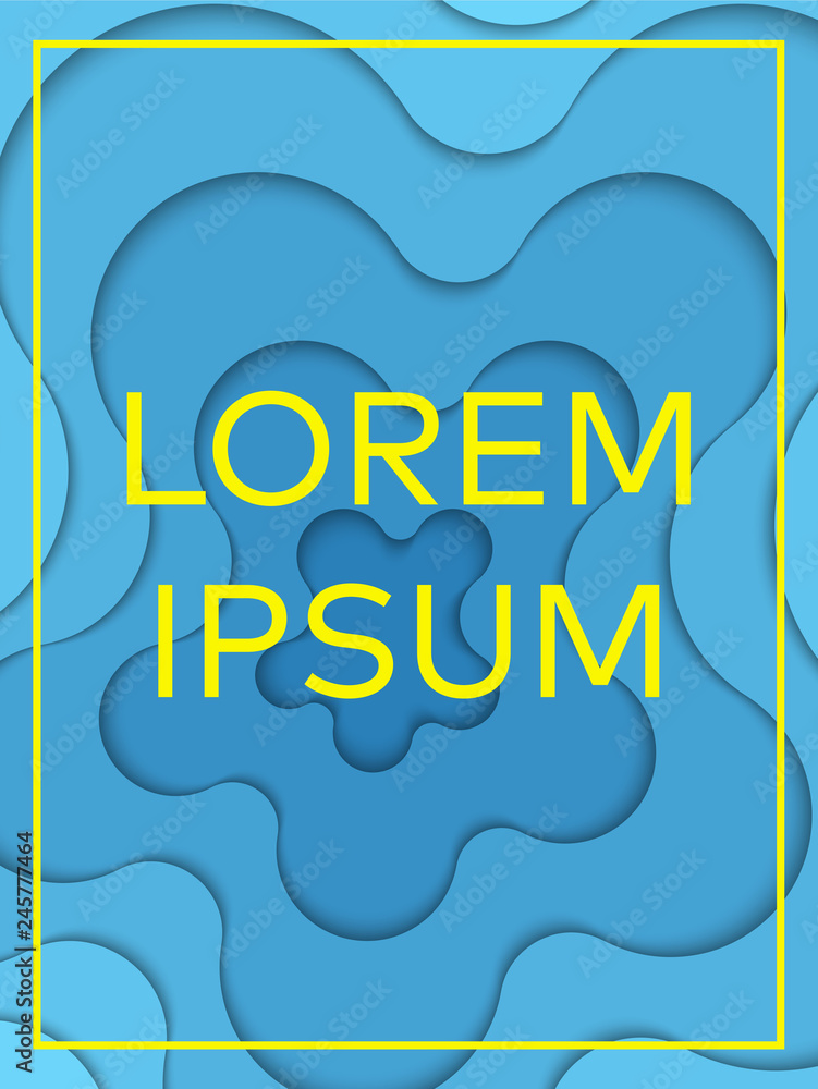 Vector background with deep blue color paper cut shapes. 3D abstract ...