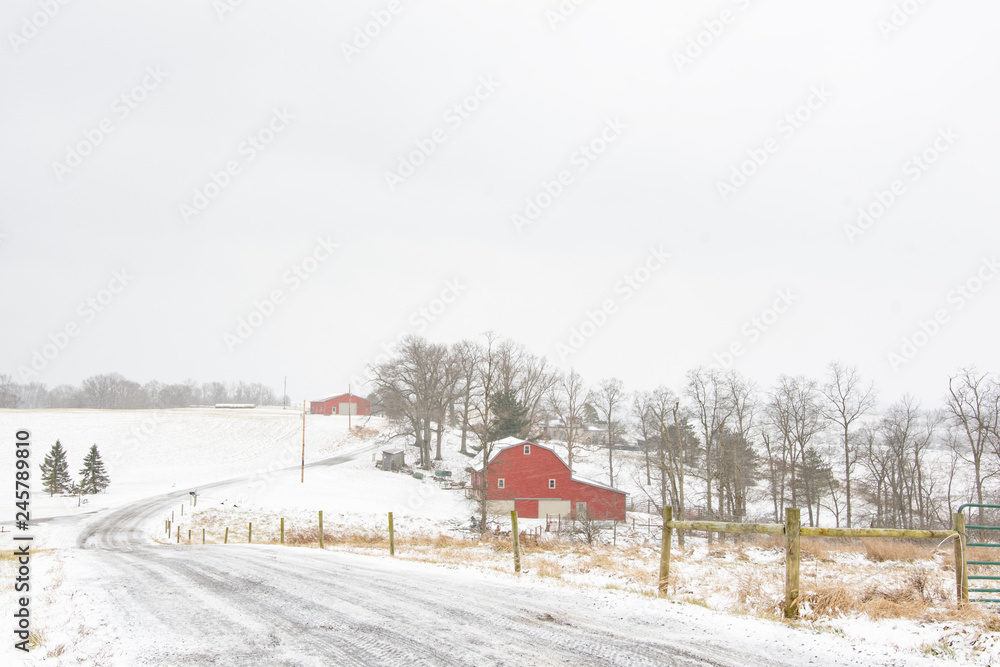 Winter Farm Scene